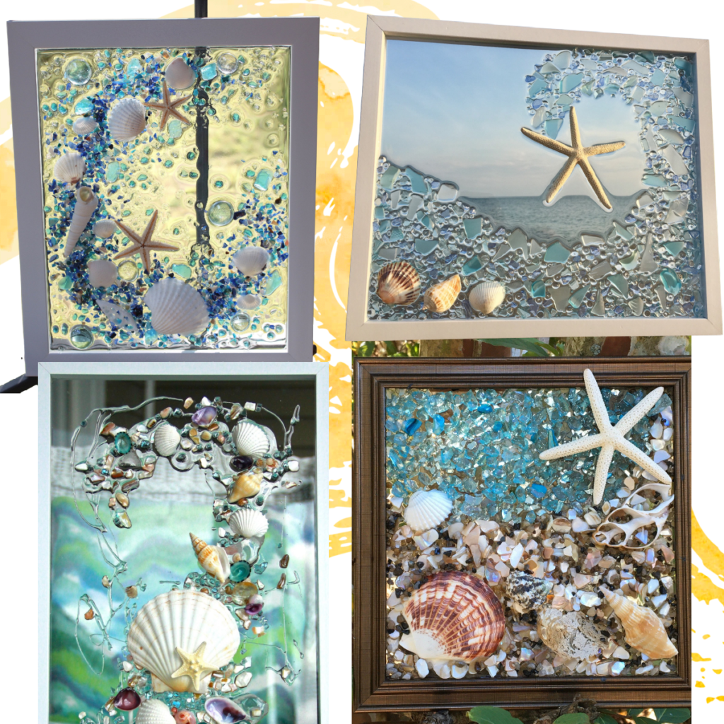 In Studio - Sea Glass/Shell Art - Palette and Pub