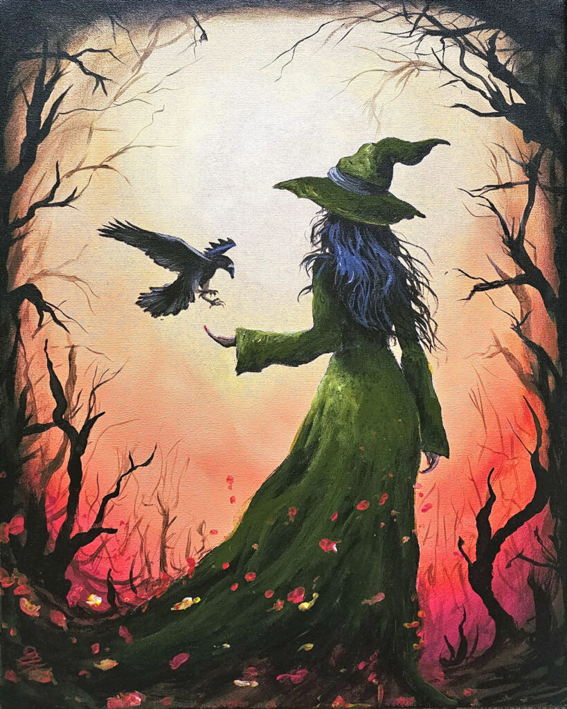 Crow and Witch Painting - Palette and Pub